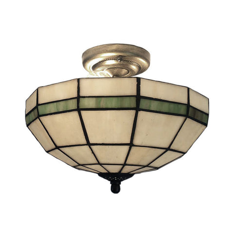 Tiffany Style Mission Ceiling Light: Stained Glass Semi Flush Mount ...