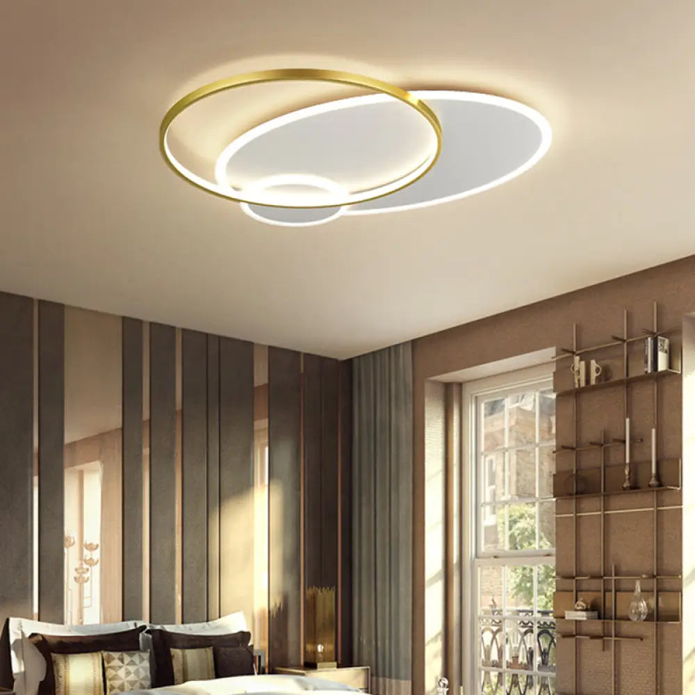Bedroom Brilliance in a Stack: Minimalistic LED Metal Flush Mount ...