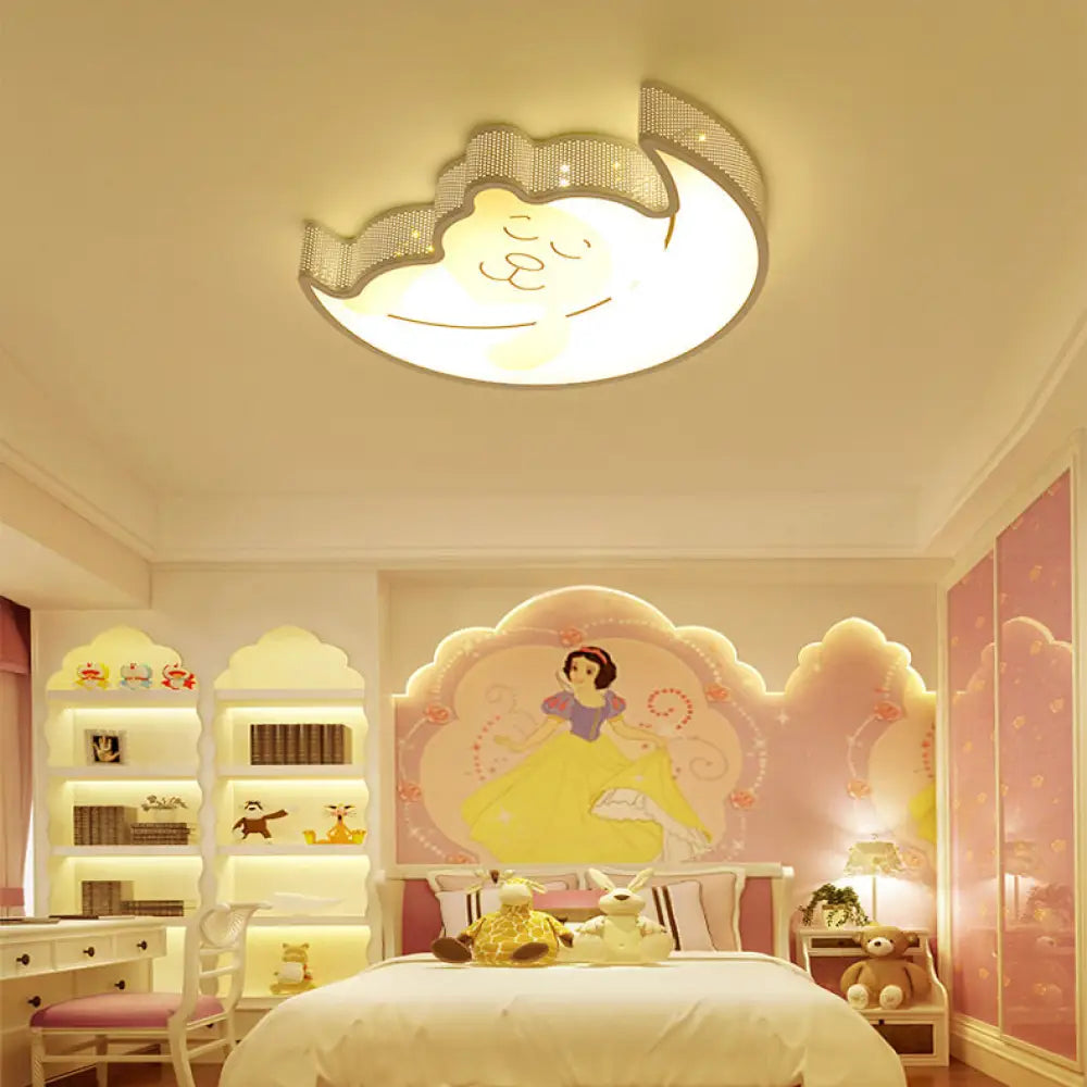 Cartoon Acrylic Ceiling Light for Kindergarten with White Flush Mount ...