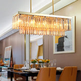 Contemporary Crystal Block Rectangle Hanging Lamp Kit - 8 Lights ...