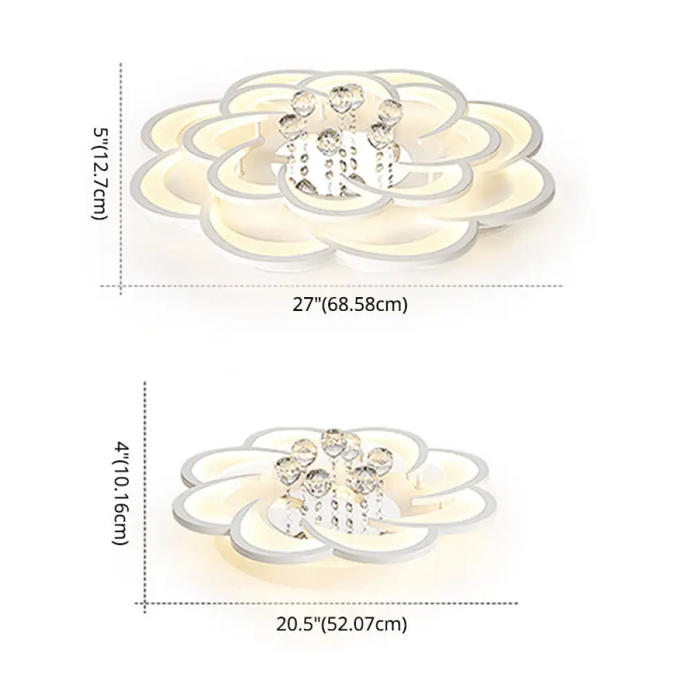 Contemporary Flower Flush Mount Ceiling Light - Acrylic Fixture for ...