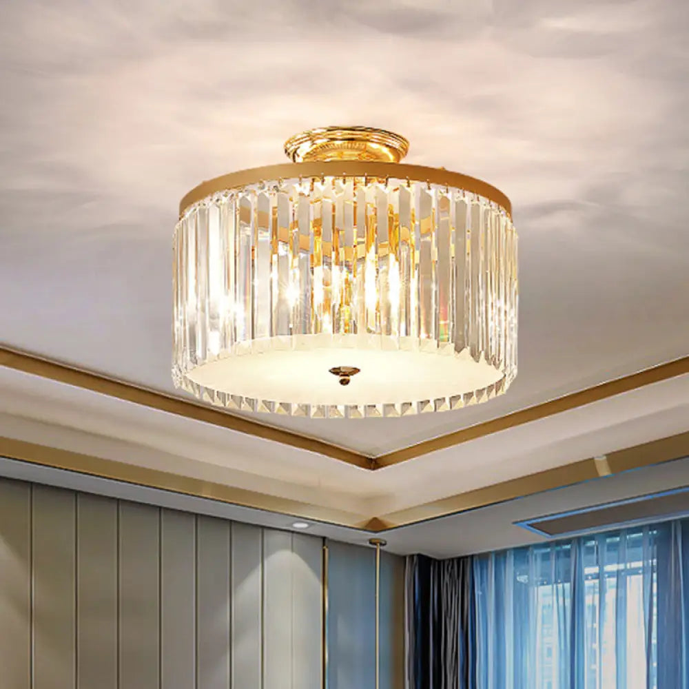 Contemporary Gold LED Ceiling Fixture for Bedroom with Crystal Rods ...