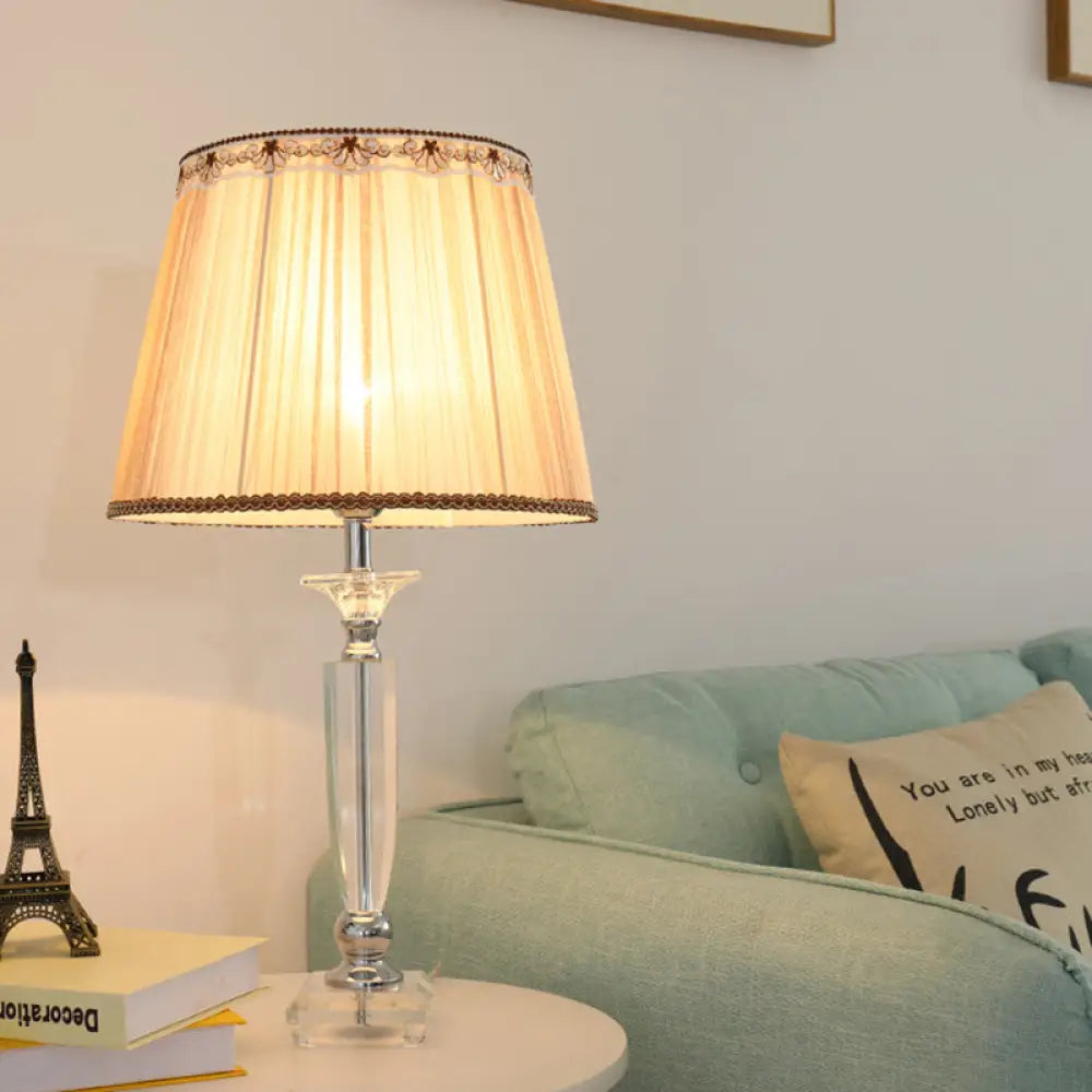 Contemporary Hand-Cut Crystal Baluster Table Light - Small Desk Lamp ...