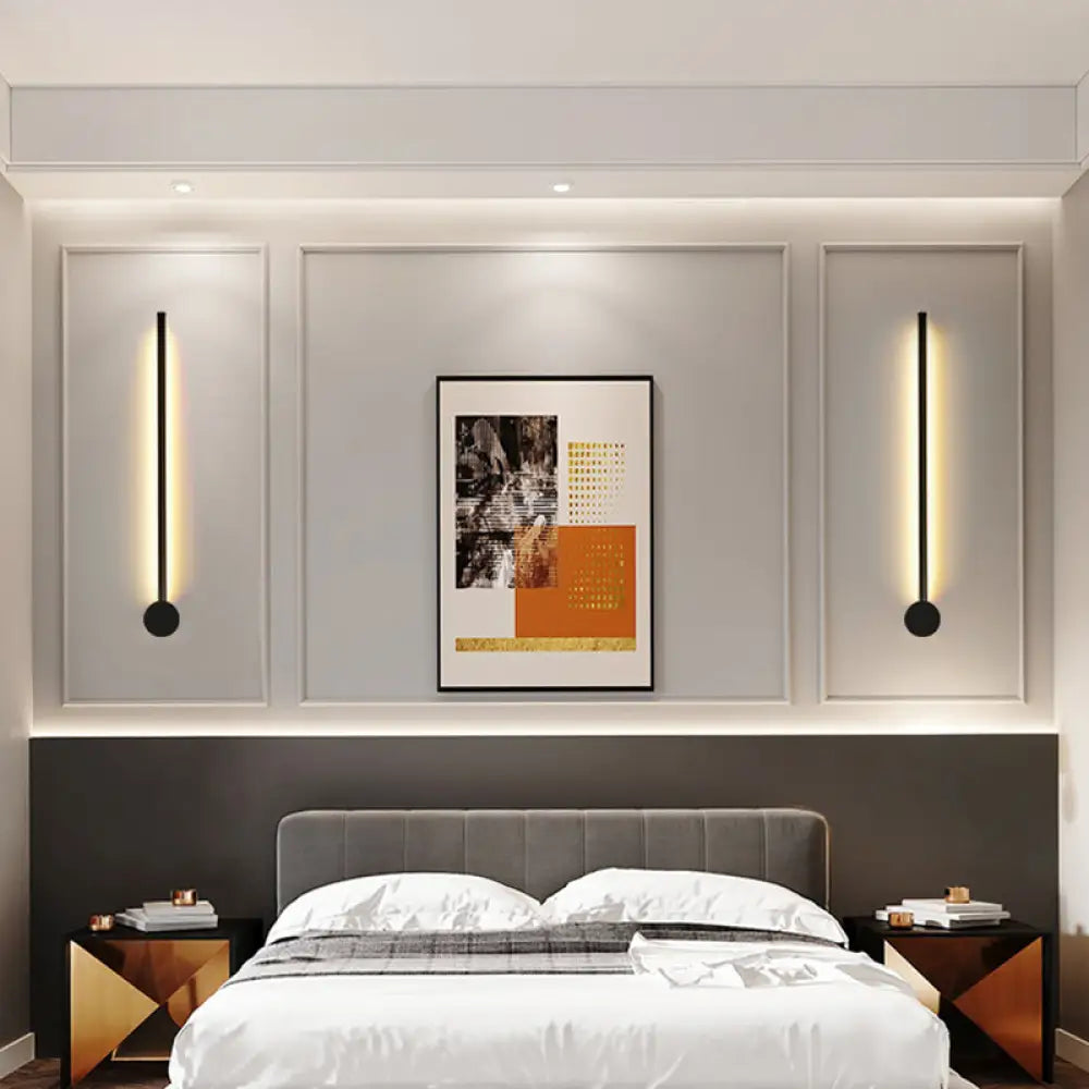 Contemporary Slim Tube Sconce LED Wall Light Fixture for Living Room ...