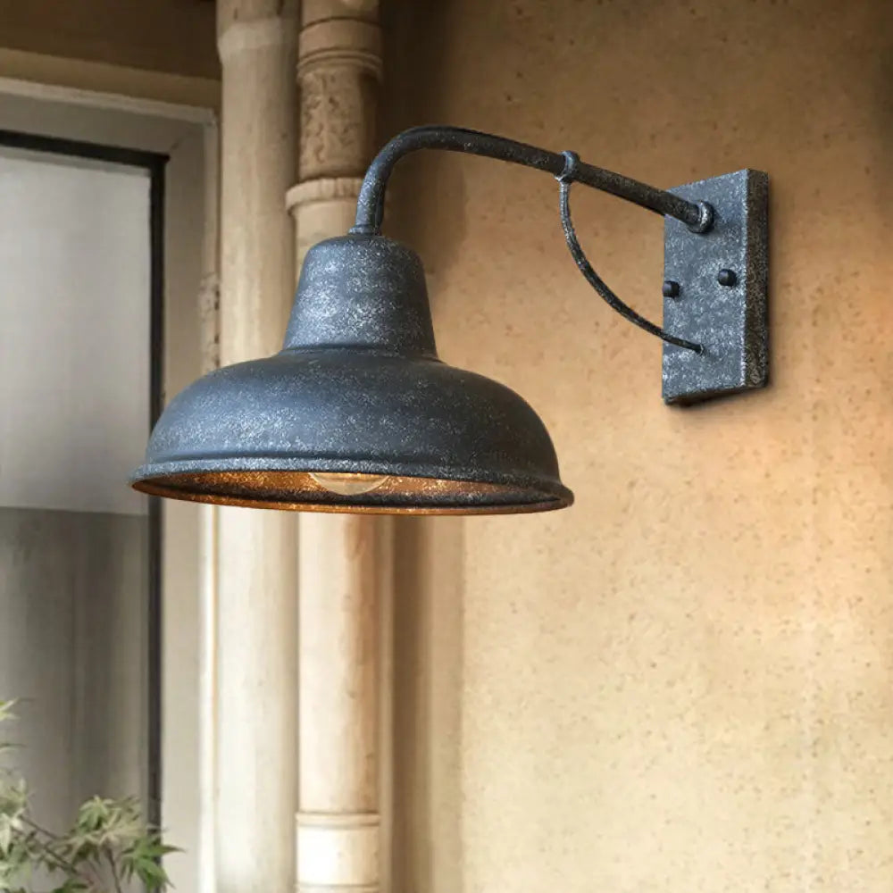 Farmhouse Terrance Wall Mounted Light - Single-Bulb Sconce with Bowled ...