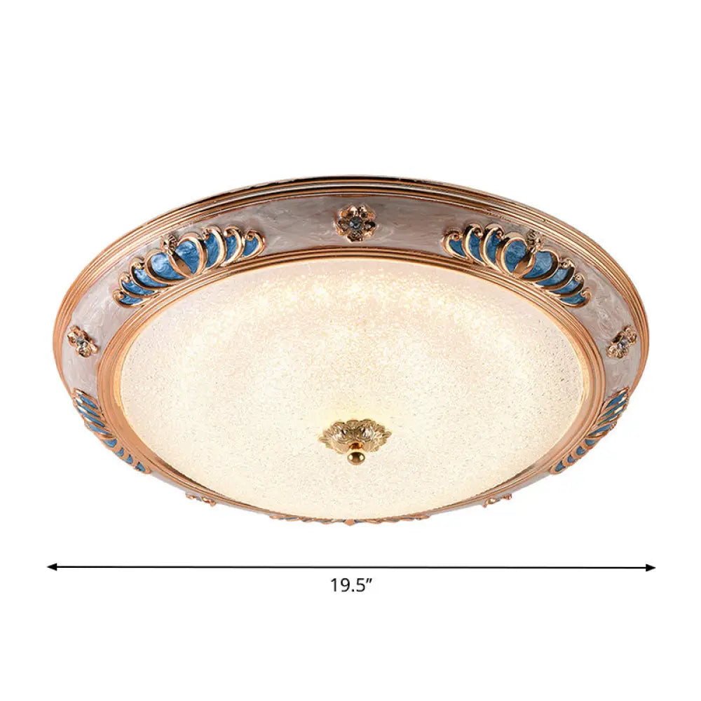 Frosted Glass Ceiling Lamp Fixture - Countryside LED Flush Lighting in ...