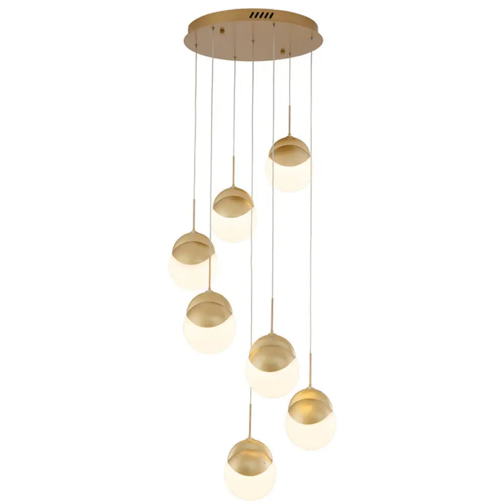 Gold Finish LED Disc Pendant Light - Postmodern Acrylic Cluster Design ...