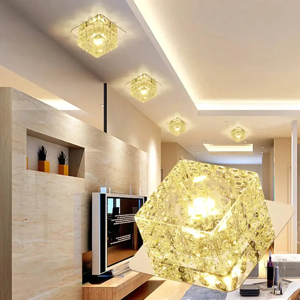 LED Light Surface Mounted Crystal Aisle Lamp Lustre Modern ...