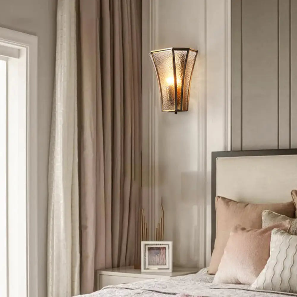 Minimalist Gold Trumpet Flared Wall Mount Glass Light - Single ...