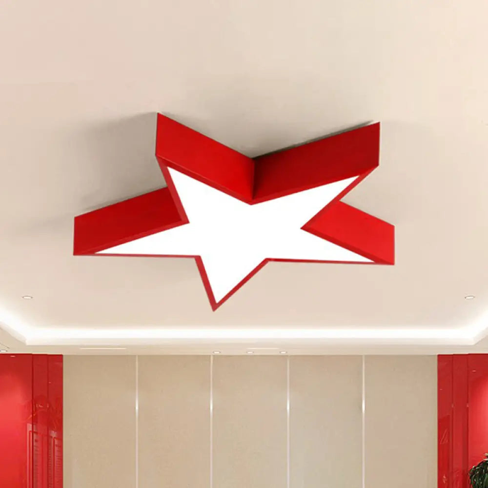 Minimalist LED Flush Mount Lighting in Red for Meeting Room ...