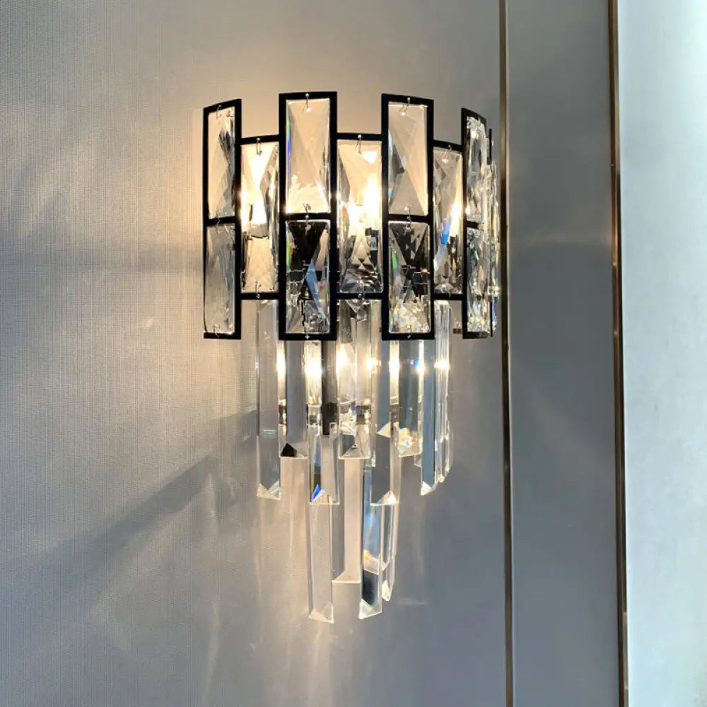 Minimalistic Crystal Prism Wall Lighting: 3-Light Sconce Fixture for ...