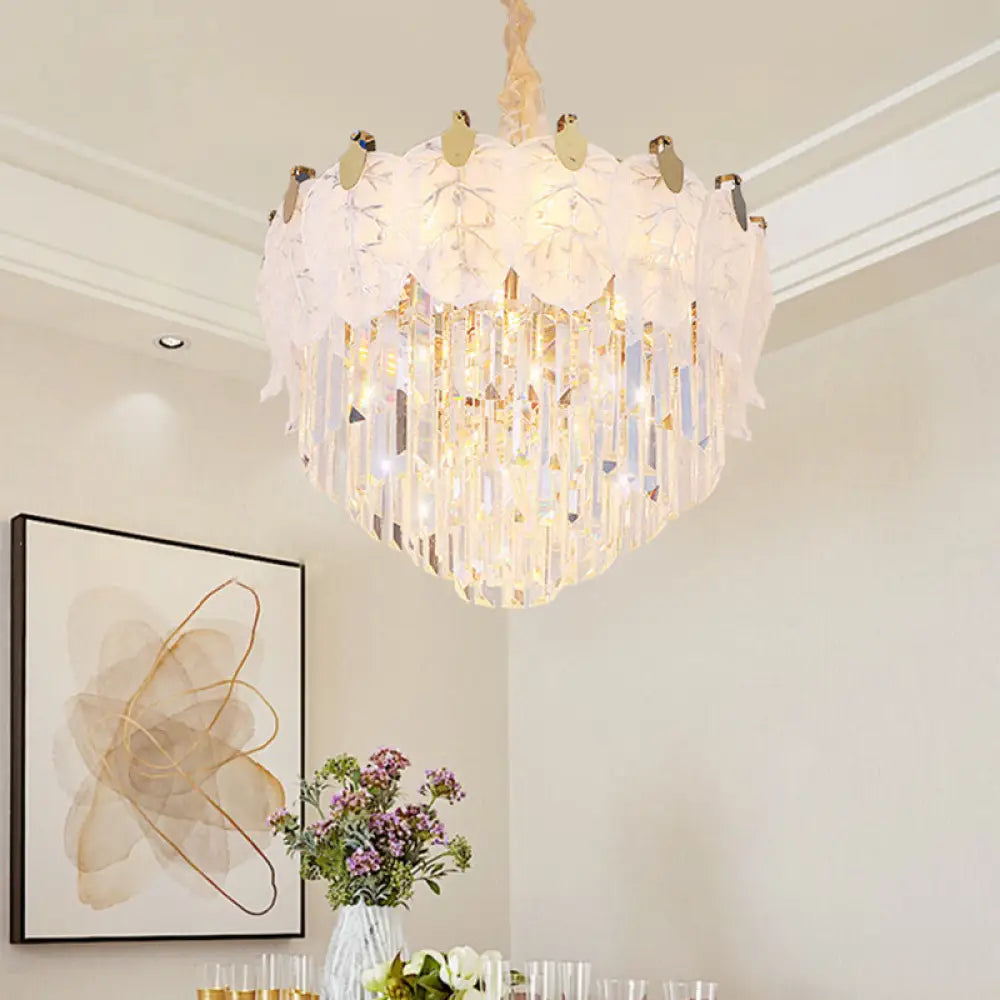 Modern 4-Tier Clear Crystal Chandelier - 9-Light Dining Room Hanging ...