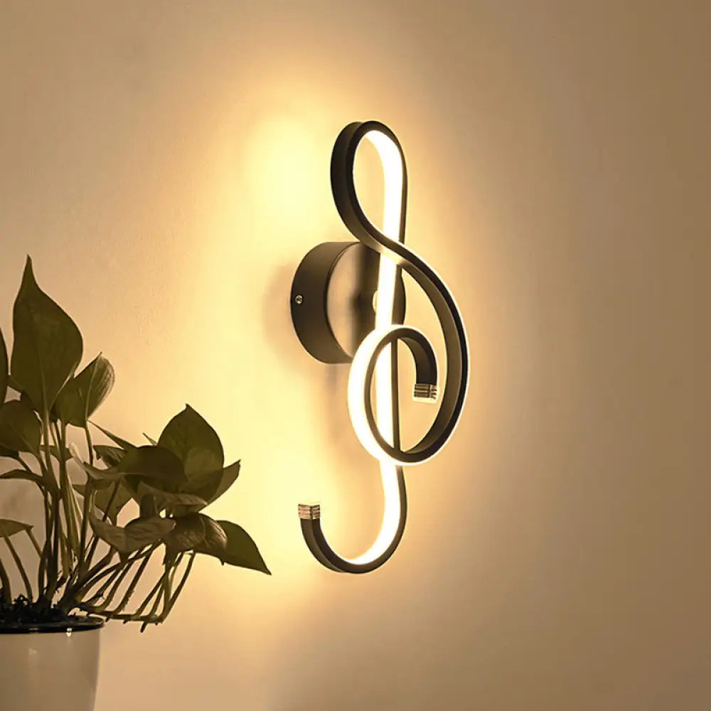 Modern Acrylic LED Wall Light Fixture - Music Note Design for Living ...