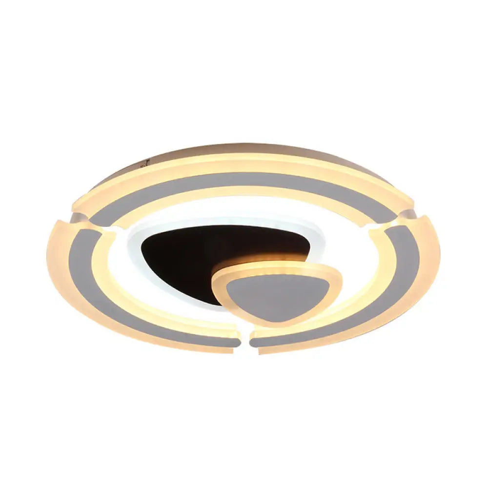 Modern LED Acrylic Flushmount Ceiling Lamp in Black/White Triangle ...