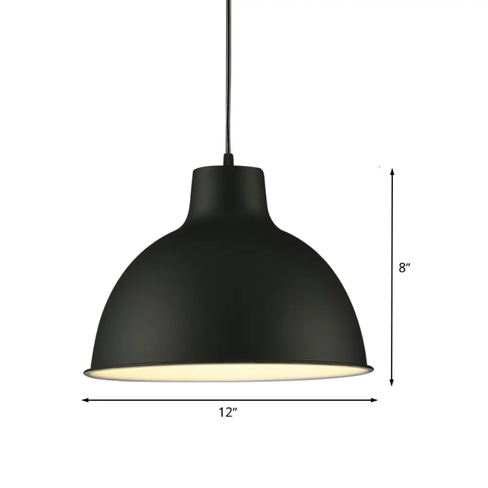 Modern Loft Style Dome Ceiling Light - 12"/14" Dia, Adjustable Cord ...
