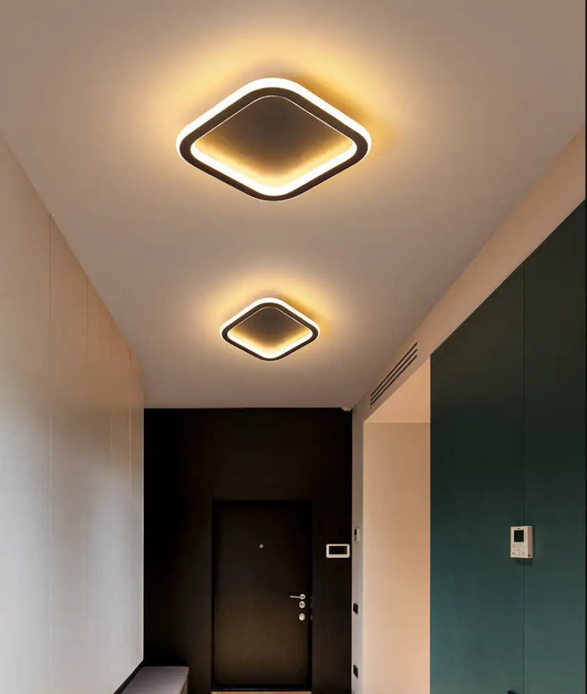 Modern Metal Geometric LED Ceiling Fixture | Flush Mount - Luna ...