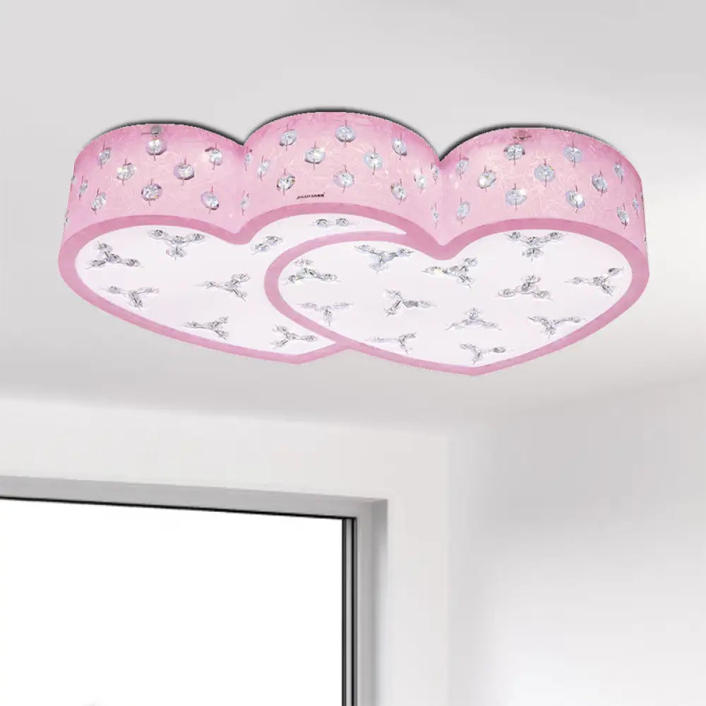 Modern Pink LED Flush Lamp: Heart-Shaped Ceiling Fixture with Acrylic ...