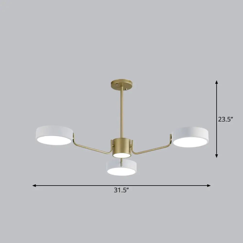 Modern Round LED Chandelier - Minimalistic Acrylic Living Room Hanging ...