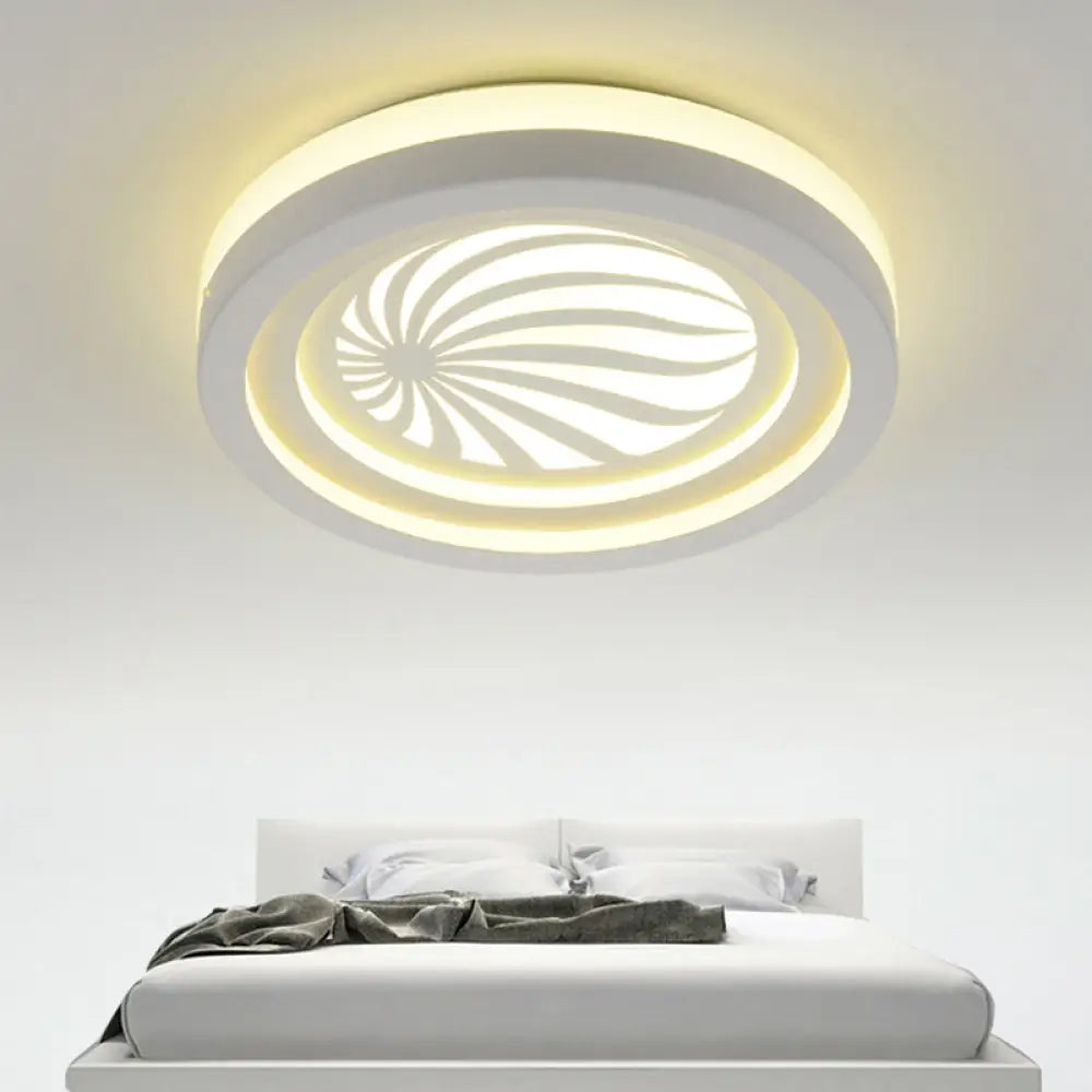 Modern White Circle Shade Ceiling Light - Acrylic Flush Mount for ...