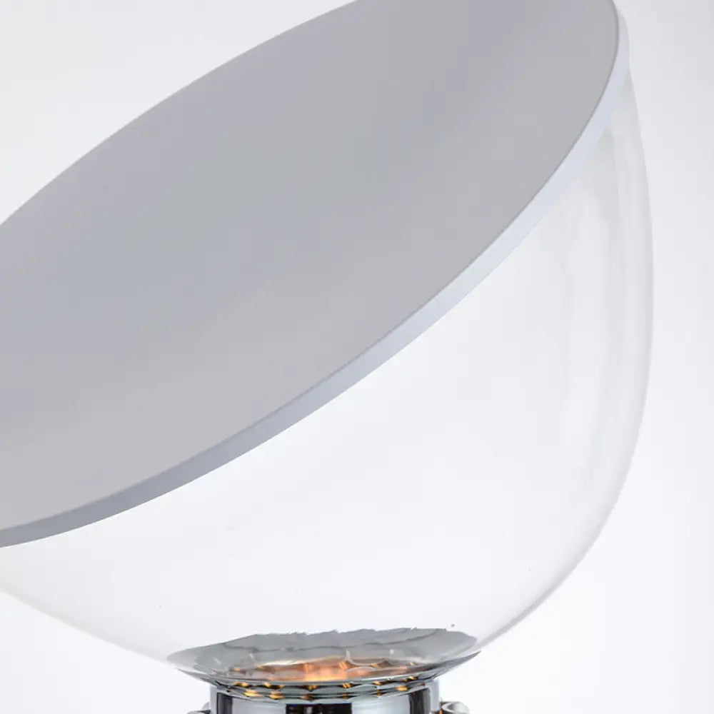 Modern White Glass Radar Table Light with 1-Bulb: Sleek Nightlight for ...
