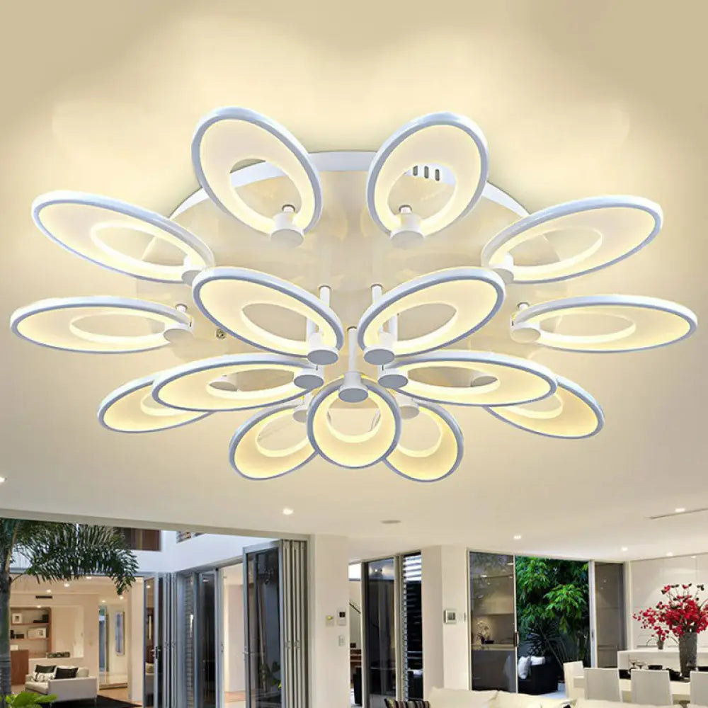 Modern White Peacock LED Ceiling Mount Light Fixture for Living Room ...