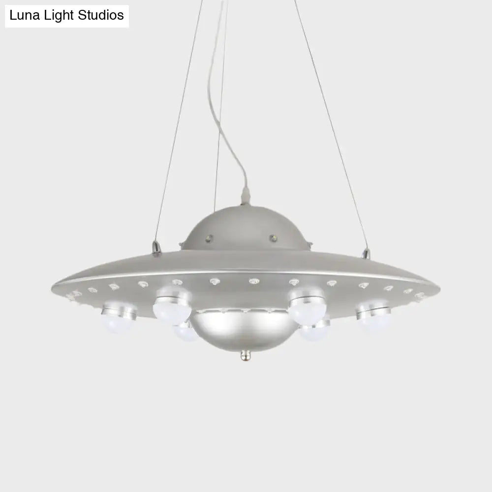 Nordic Flying Saucer LED Chandelier for Child's Bedroom - Metallic ...