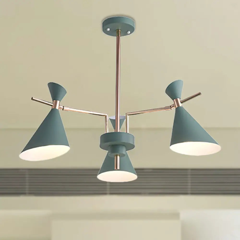 Nordic Horn-Shaped Iron Hanging Lamp Fixture with 3 Lights for Dining ...
