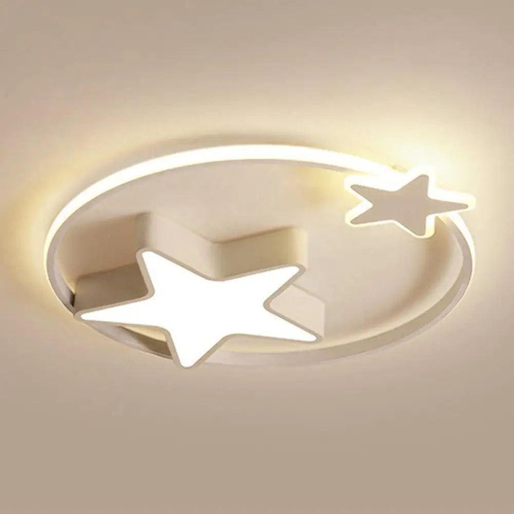 Nordic Star and Ring Shaped LED Flush Mount Lighting for Kids Bedroom ...