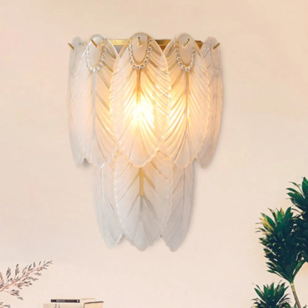 Postmodern White Prismatic Glass Tiered Wall Light Fixture - 2/3 ...