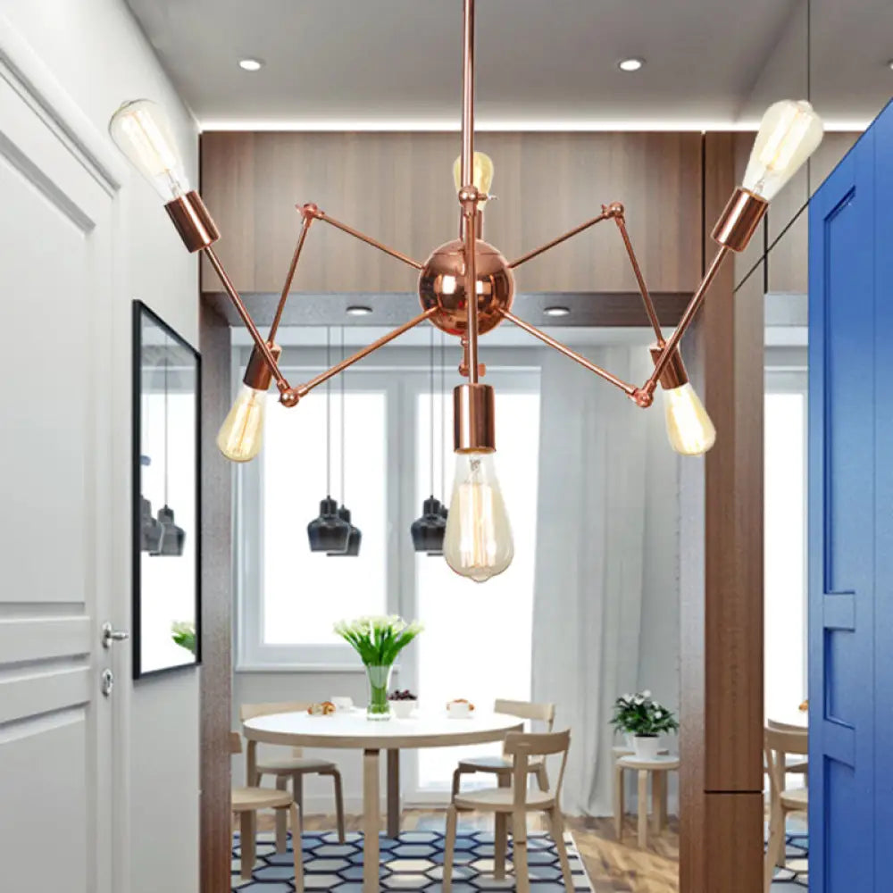 Rustic Copper Sputnik Pendant Chandelier - Indoor Light Fixture with ...
