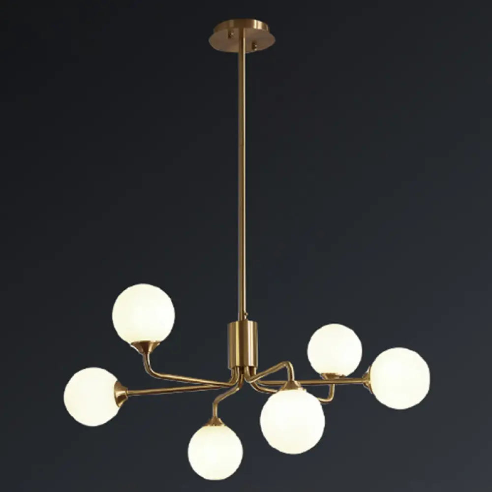 Sleek Modos Chandelier: Simplicity White Glass Ceiling Light with ...
