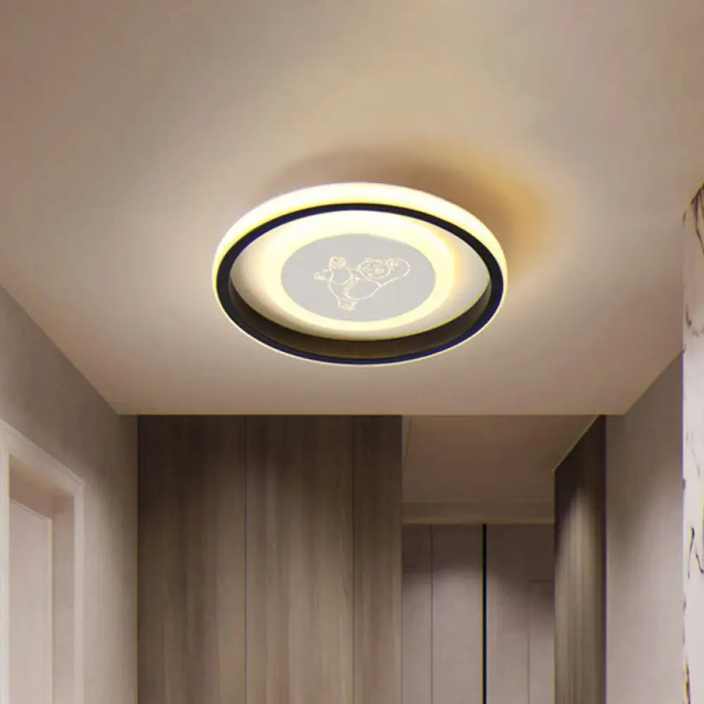 Smile/Anchor/Panda Pattern Circular LED Flush Ceiling Mount Lamp in ...