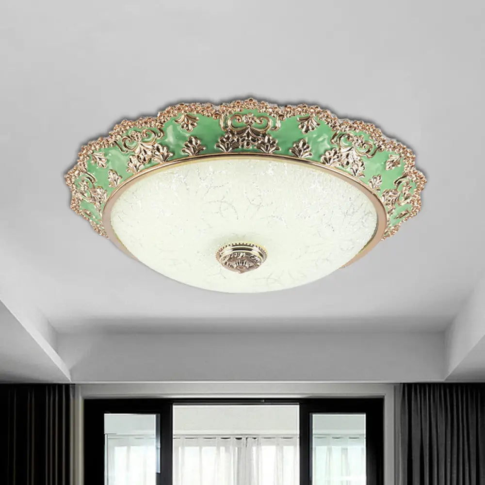 Traditional Style Green Glass LED Ceiling Light Fixture - Multiple ...